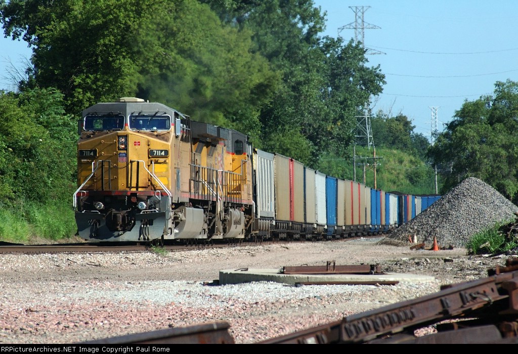 UP 7114 - 5652, DPUs on Northbound OMAX coal train, on the BNSF